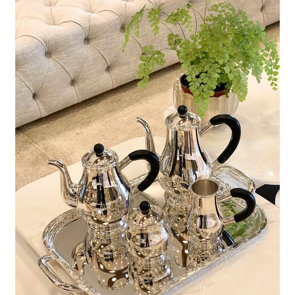 Jogo de Chá e Café Clássico Prata St James 50x30x28cm